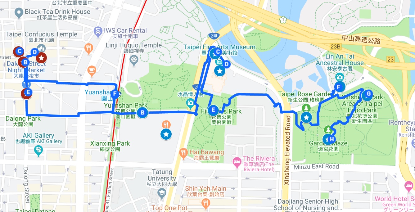 Datong Walking Route - Taipei Travel Geek